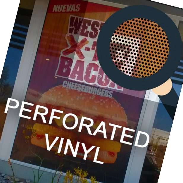 Perforated window vinyl for store fronts see through prints