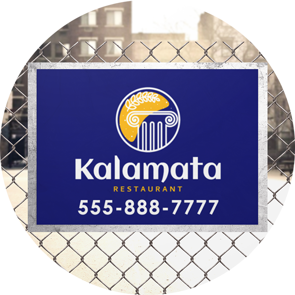 mockup-of-a-horizontal-sign-on-a-fence-restaraunt-restaurant ...